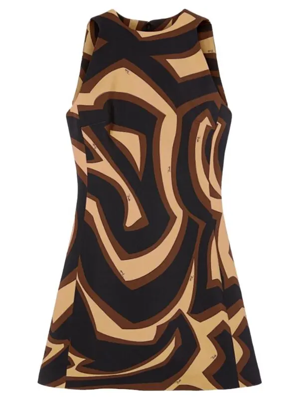 Emilio Pucci Labirinto Print A-line Mini Dress - Black