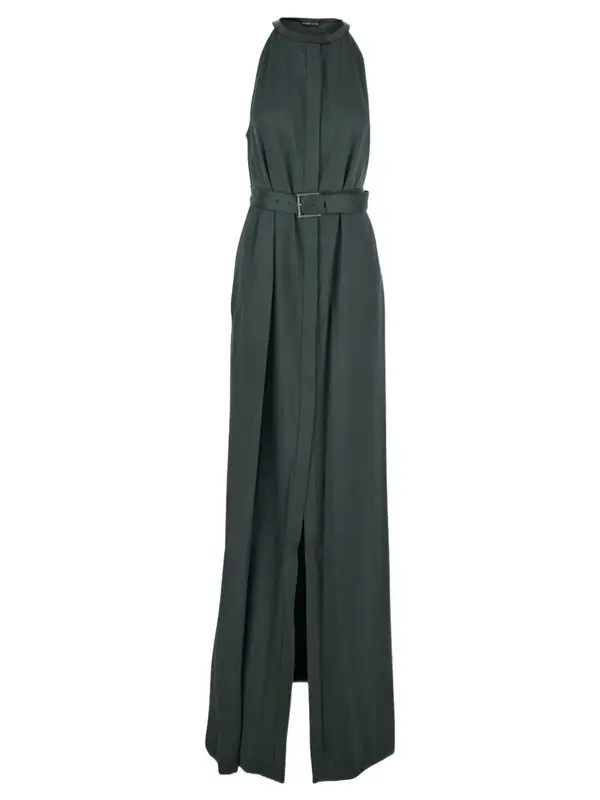 TOM FORD Sleeveless Satin Long Dress - Green