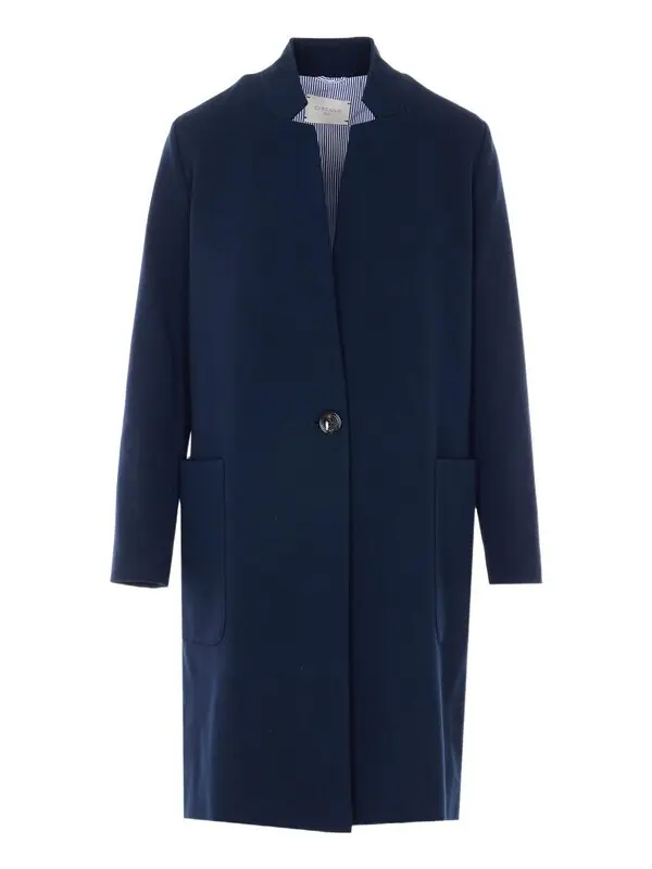 CIRCOLO 1901 Single-breasted V-neck Coat - Black