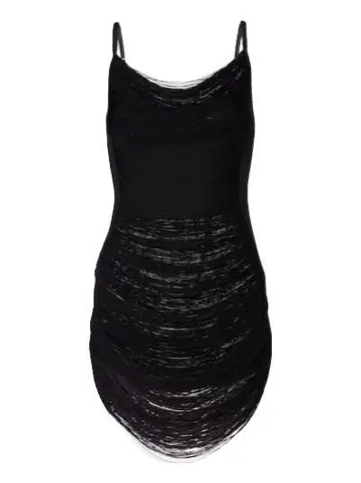 Attico Fringed Mini Dress - Black