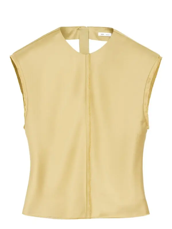 Ami Raw-edge Sleeveless Top - Nude