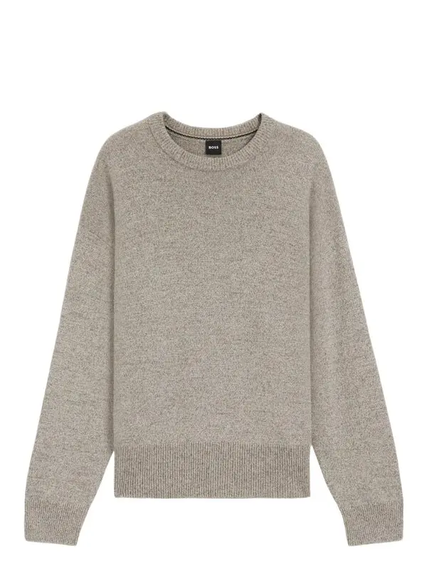 Hugo Boss Speckled Wool Sweater - Light Gray