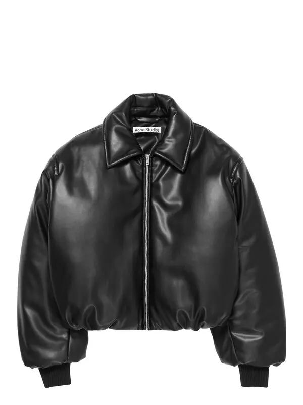 Acne Studios Zip-up Padded Leather Jacket - Black