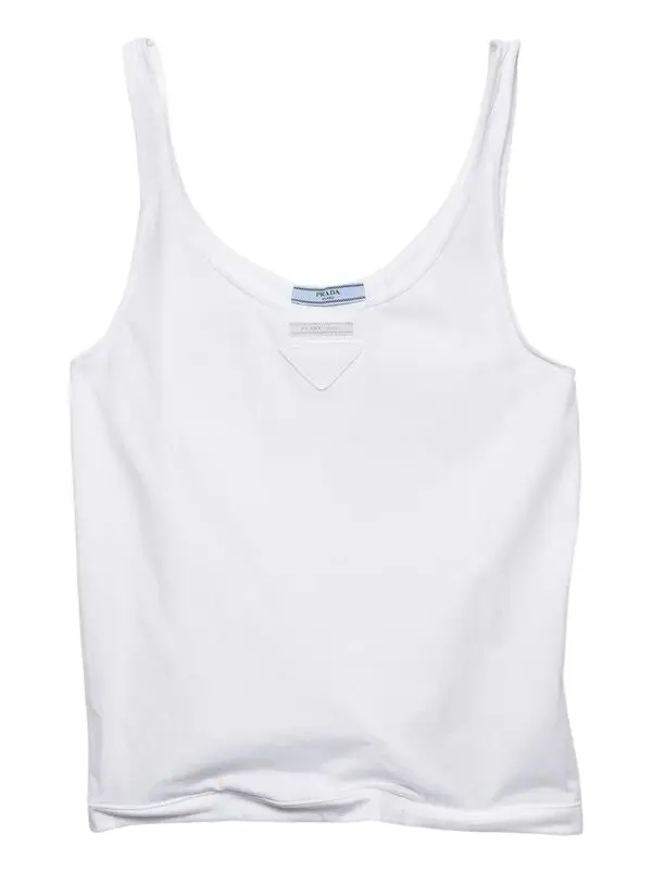Prada Triangle-logo Patch Tank Top - White