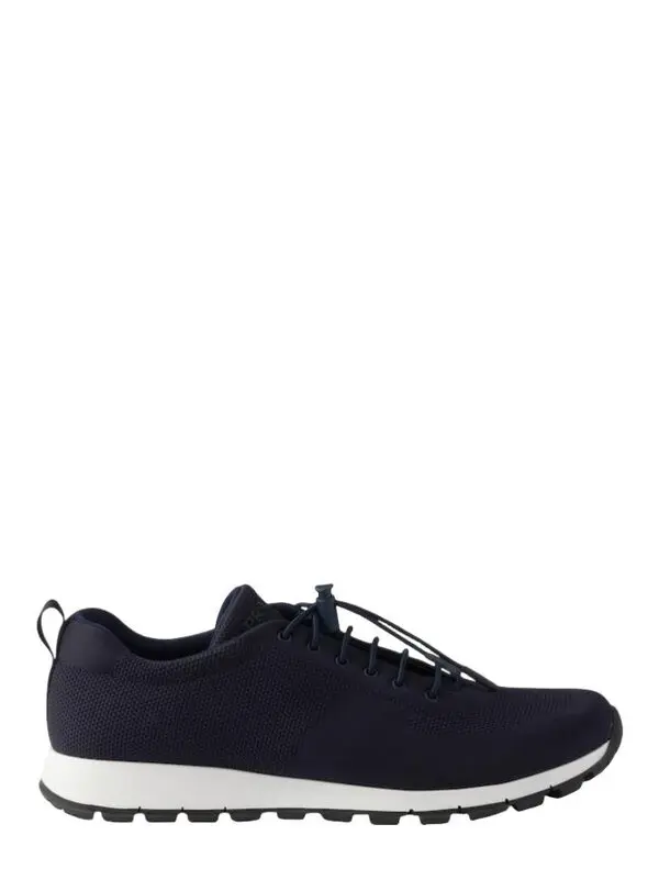 Prada Stretch Knit Sneakers - Navy Blue