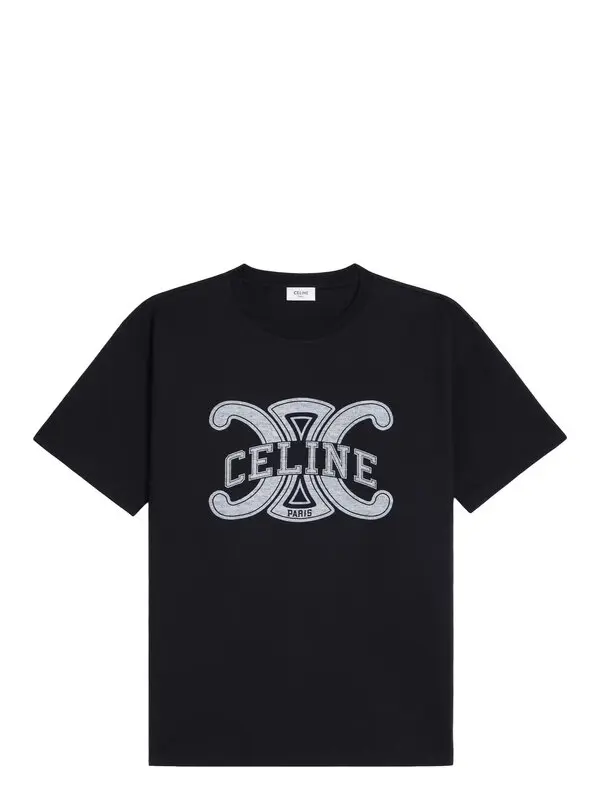 Celine Loose T-shirt In Cotton Jersey - Black/white