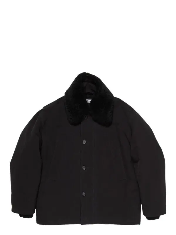 Acne Studios Shearling Collar Bomber Jacket - Black