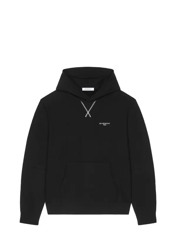 Givenchy Paris Signature Embroidered Hoodie - Black