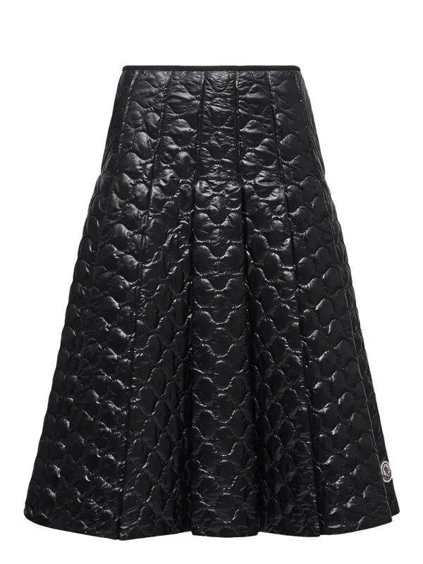 Moncler Quilted Midi Skirt - Black