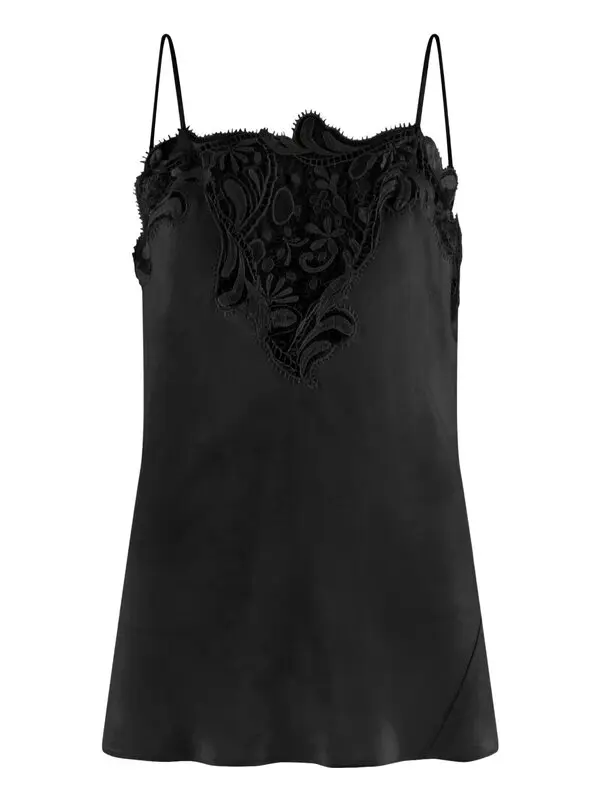 FERRAGAMO Lace Trimmed Camisole - Black