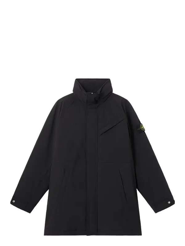 Stone Island Logo-patch Padded Coat - Black