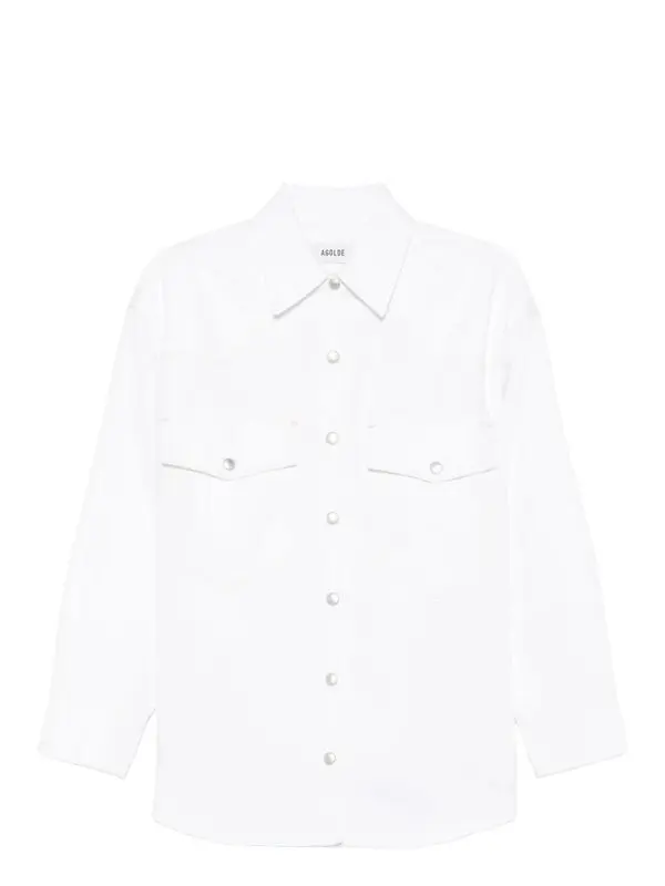 AGOLDE Button-down Long Sleeve Shirt - White