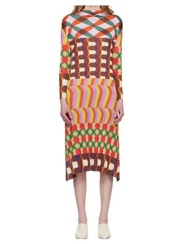 PLEATS PLEASE BY ISSEY MIYAKE Printed Pleated Dress - Multicolor