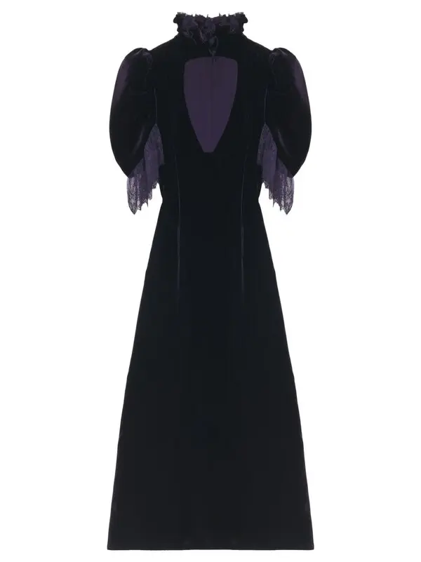Alexander McQueen Ruffled Velvet Dress - Violet