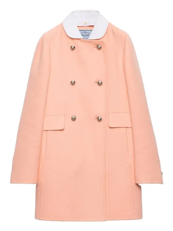Prada Double-breasted Cashmere Peacoat - Apricot