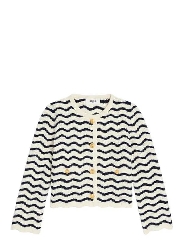 Celine Cropped Crochet Cardigan Jacket - White