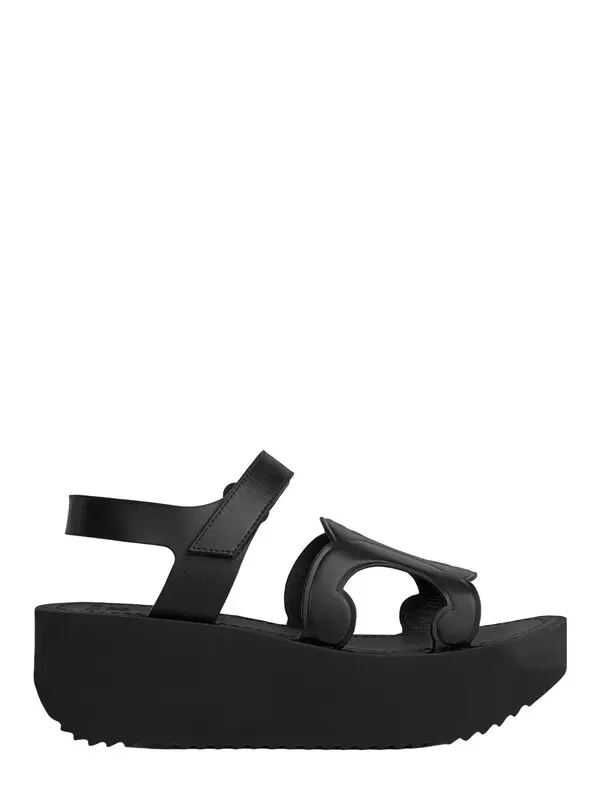 Celine Sunny Sandal In Calfskin - Black