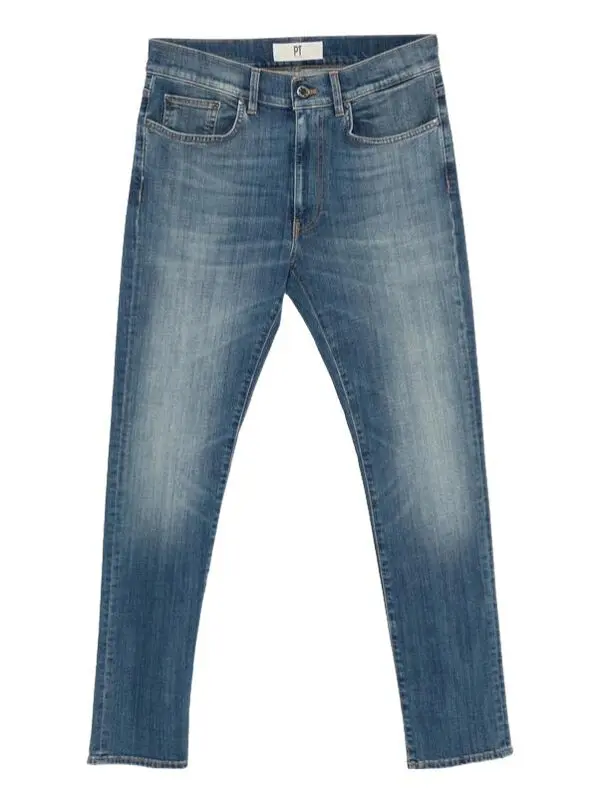 PT TORINO Belt Loop Jeans With Faded Finish - Blue