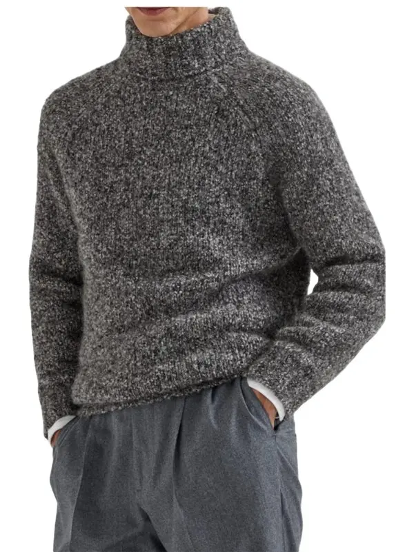 Brunello Cucinelli Roll Neck Long-sleeved Jumper - Dark Gray