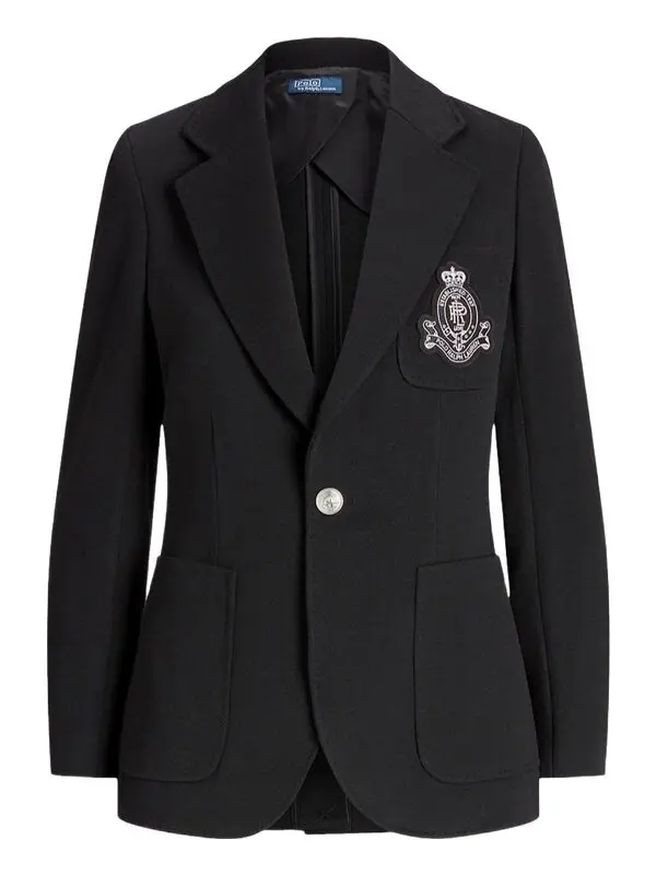 Polo Ralph Lauren Logo Appliqué Cotton Blazer - Polo Black