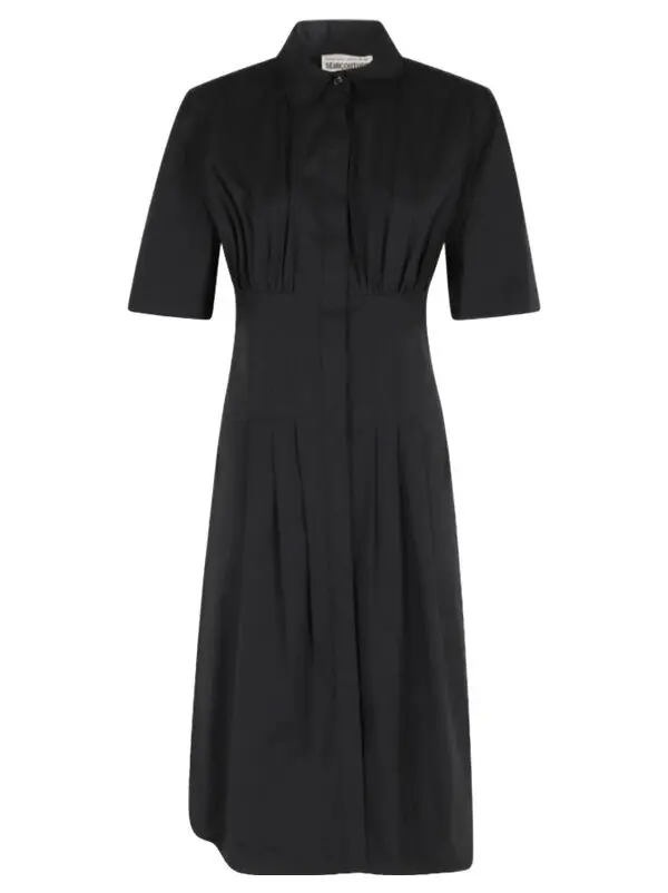 SEMICOUTURE Short-sleeved Shirt Dress - Black