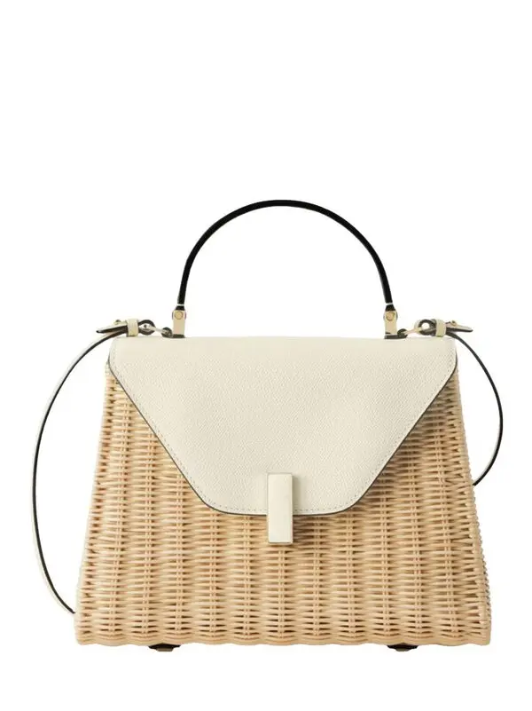 VALEXTRA Iisde Wicker Top Handle Medium Bag - Nude