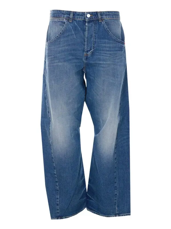 AMISH SUPPLIES Wide-leg Slub Jeans - Blue
