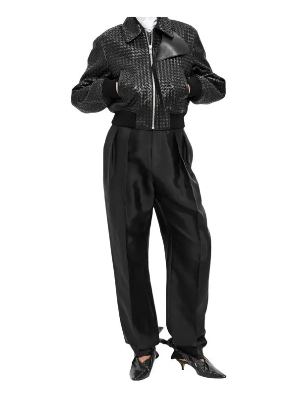 Bottega Veneta Intrecciato Leather Blouson - Black