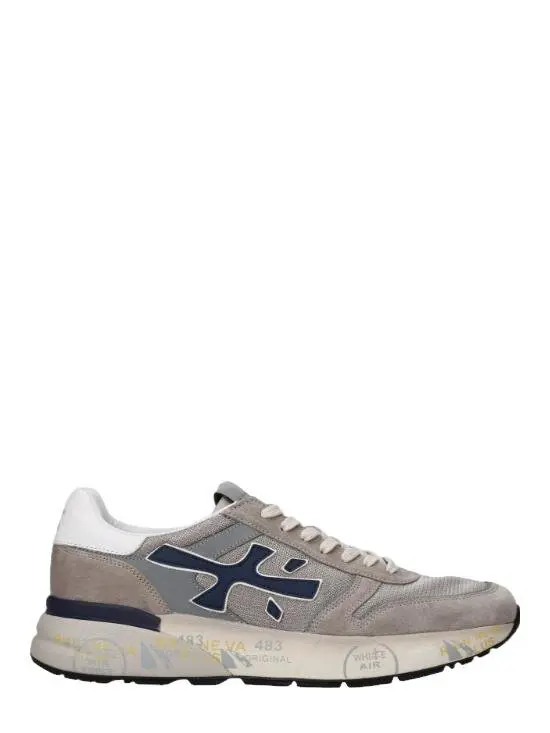 Premiata Round-toe Sneakers With Logo Detailing - Gray