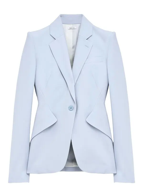 Alexander McQueen Single Breasted Tailored Blazer - Light Blue