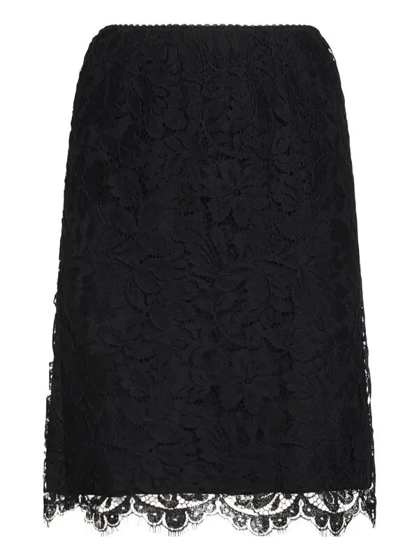 Chloé Lace Hem Skirt - Black
