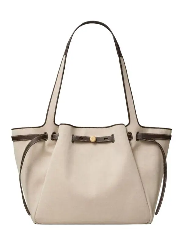 Tory Burch Romy Canvas Tote Bag - Gray Almond/white Wine Color