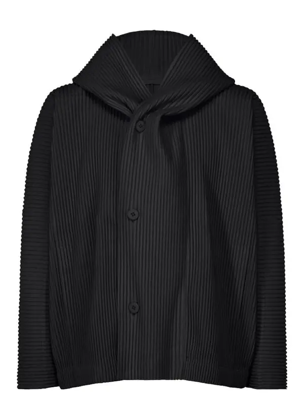 Issey Miyake Homme Plissé Pleated Hooded Jacket - Black