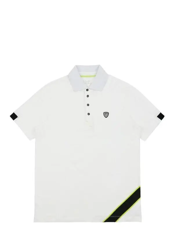 EA7 Logo Patch Polo Shirt - White