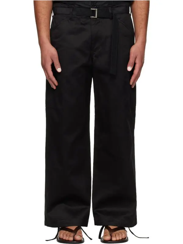 Sacai Belted Workwear Trousers - Black