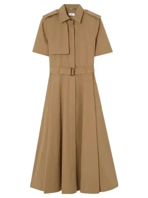 Burberry Short Sleeved Belted Shirt Dress - Puddle Beige