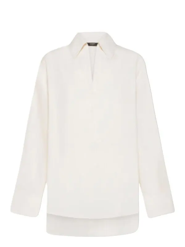 Seventy Long-sleeved Collared Cover-up - Ecru