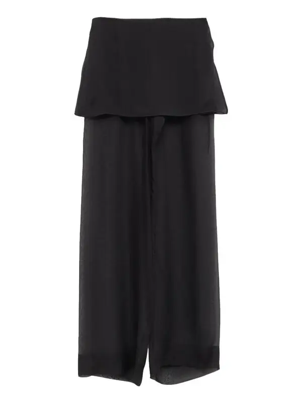 Paloma Wool Wide-leg Overlay Trousers With Side Ties - Black