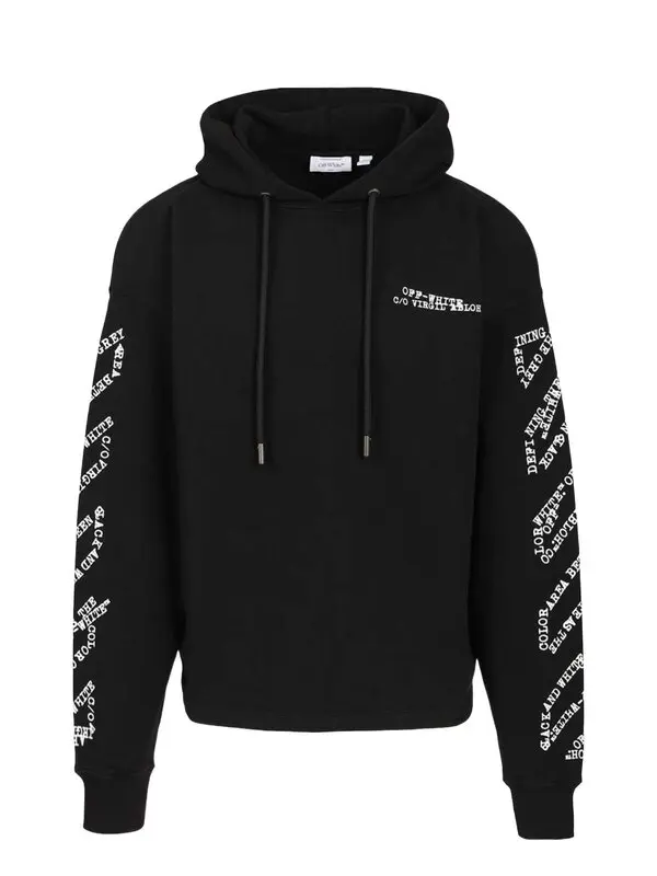 Off-White Diagonal Arrow Print Hoodie - Black
