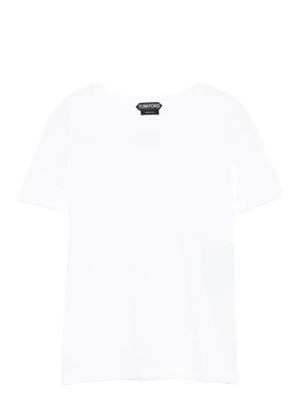 TOM FORD Logo Embroidered Crewneck T-shirt - White