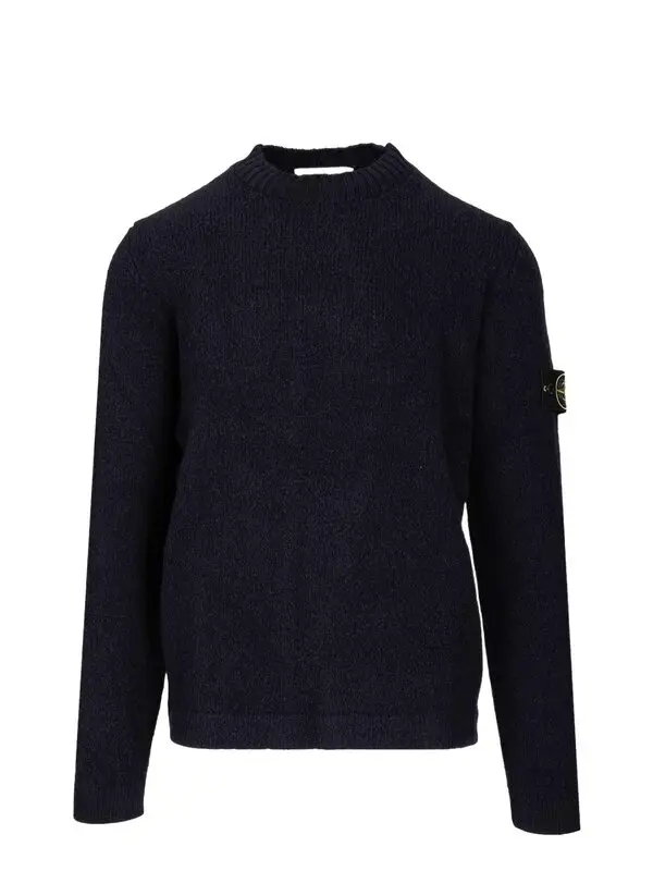 Stone Island Logo Patch Crewneck Sweater - Blue