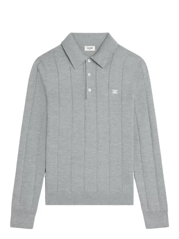 Celine Polo In Fine Silk And Cotton - Gray