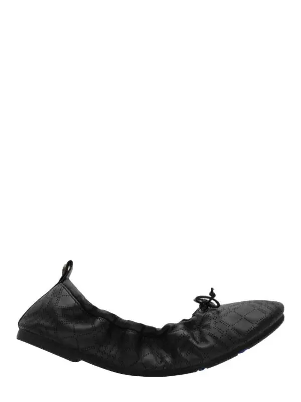 Burberry Check Fawn Ballerinas - Black