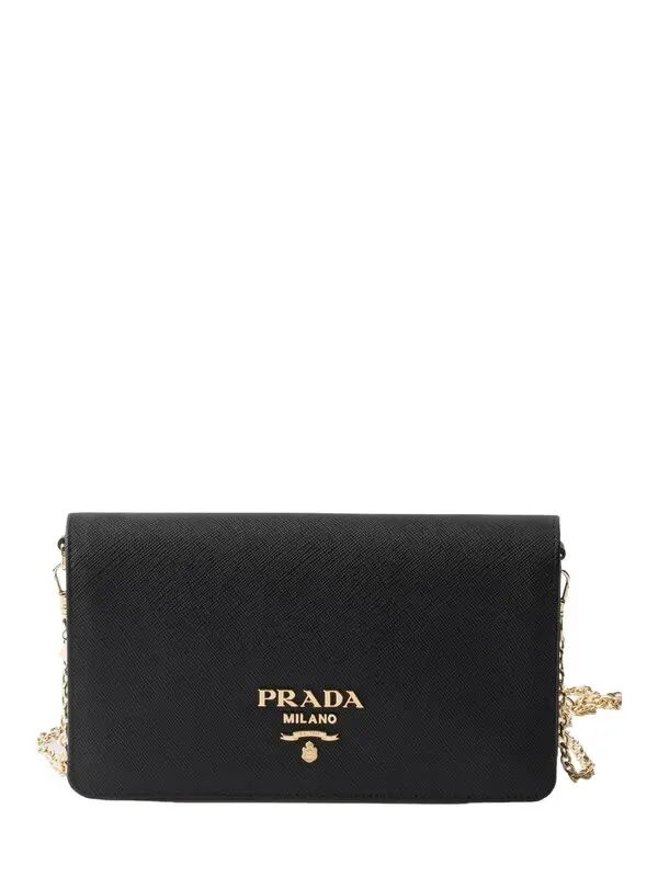 Prada Chain-linked Shoulder Bag - Black