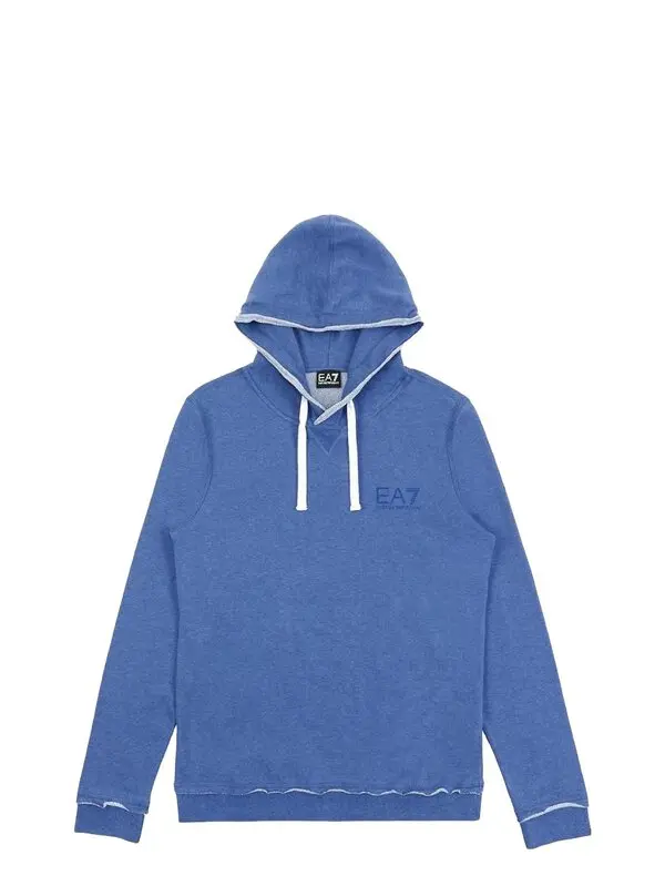 EA7 Hooded Sweater With Graphic Print - Blue
