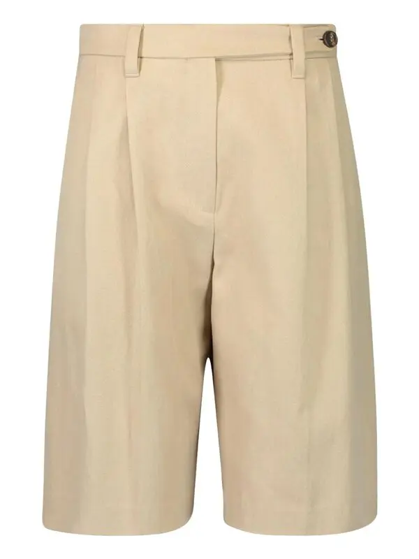 Brunello Cucinelli Pleated Tailored Shorts - Nude