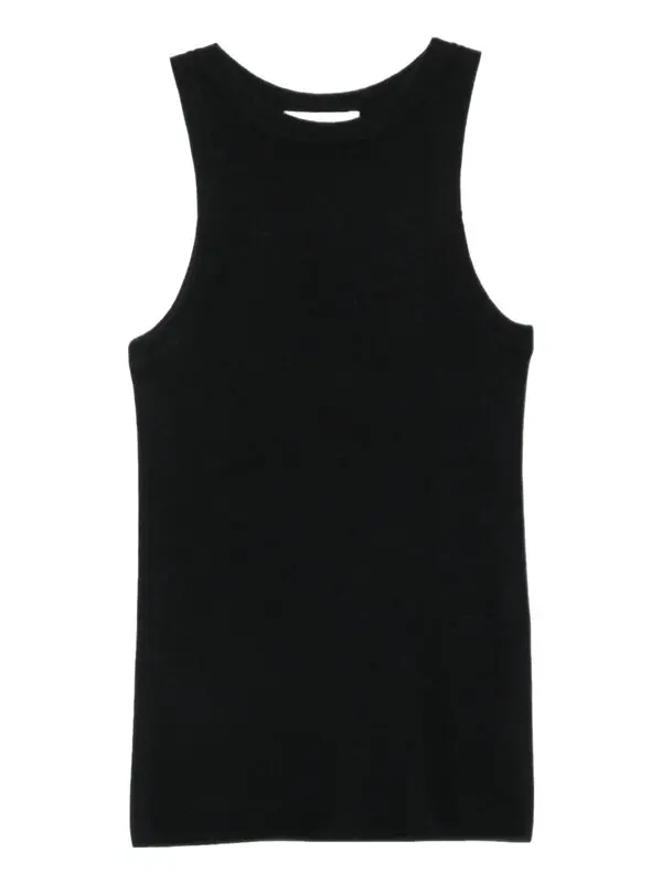 Co Ribbed Knit Crewneck Tank Top - Black