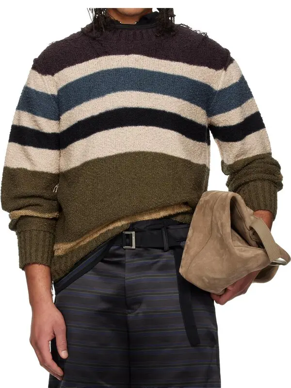 Sacai Striped Knit Pullover Sweater - Multi-color