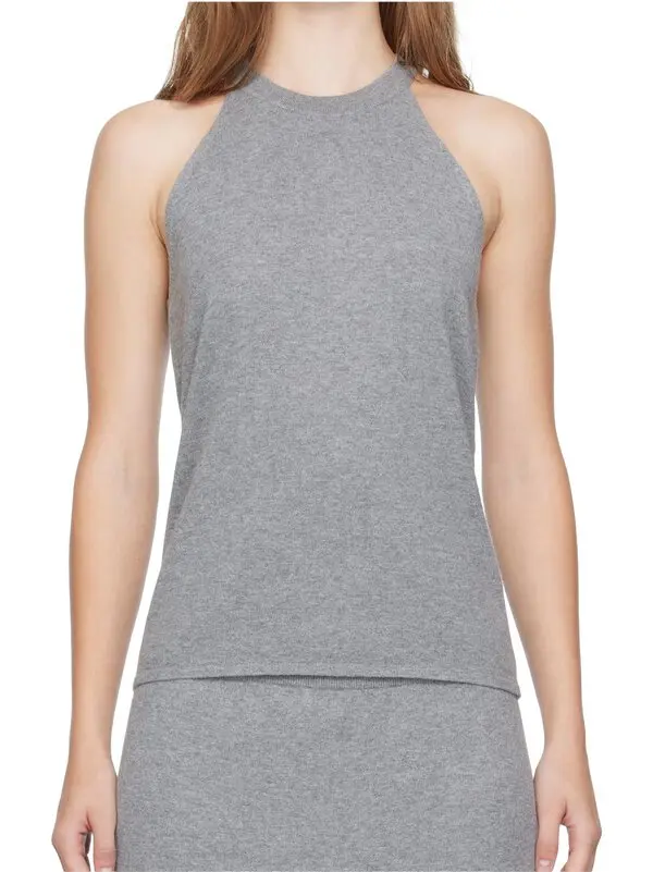 LISA YANG Bria Ribbed Racerback Tank - Deep Cloud