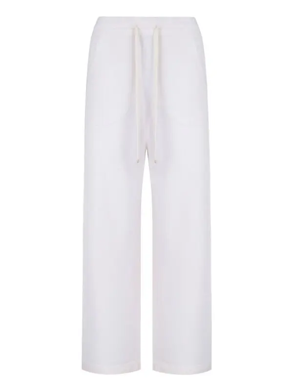 Elisabetta Franchi Cashmere Blend Drawstring Trousers - White